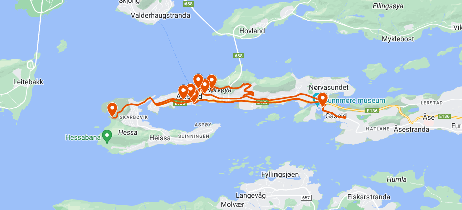 Alesund GPS map: Hop on hop off bus | Find the bus
