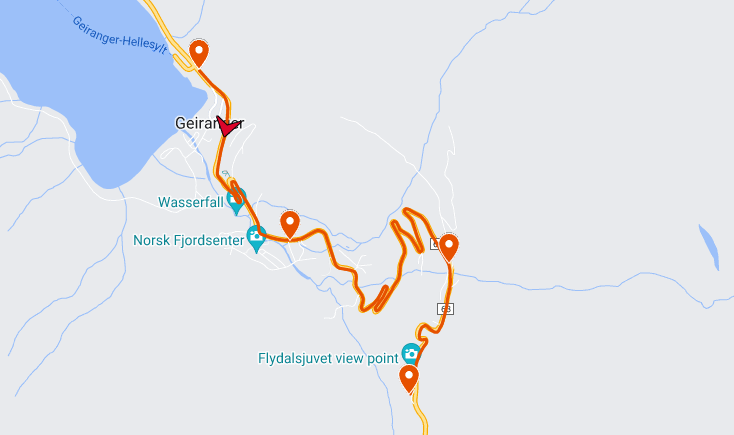 Geiranger GPS map: Hop on hop off bus | Find the bus