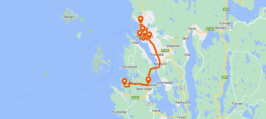 Haugesund GPS map: Hop On-Hop Off bus
