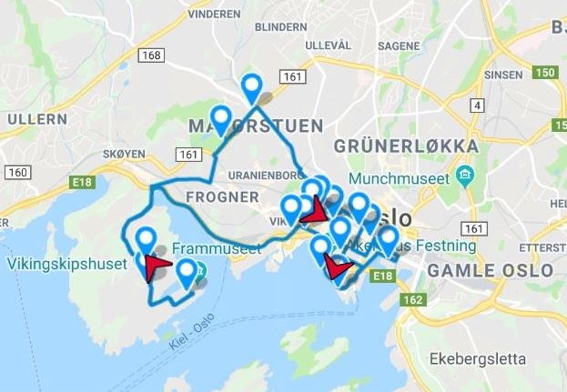 Sightseeing in Oslo per Hop On - Hop Off Bus, Zug & Boot