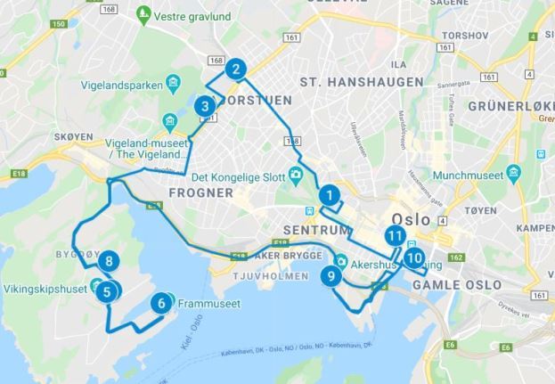 Oslo GPS-Karte: Hop on-Hop off Bus | Finde den Bus